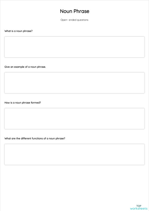 Noun Phrase. Interactive worksheet | TopWorksheets