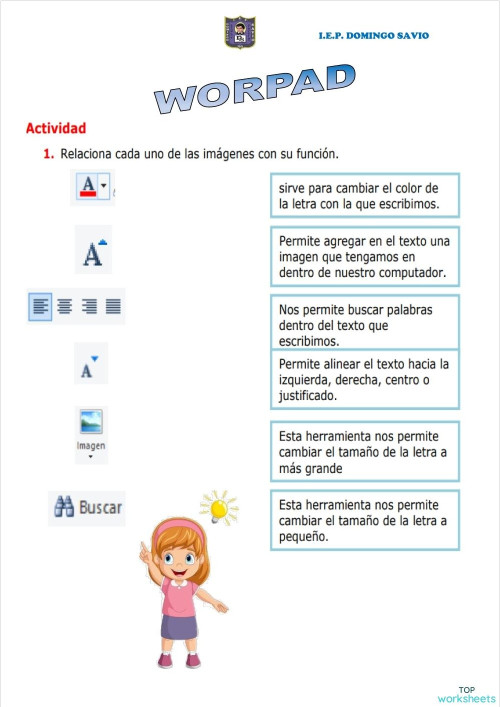 PRUEBA DE WORDPAD. Ficha interactiva | TopWorksheets