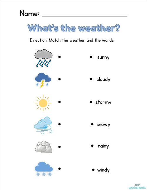 weather matching. Interactive worksheet | TopWorksheets