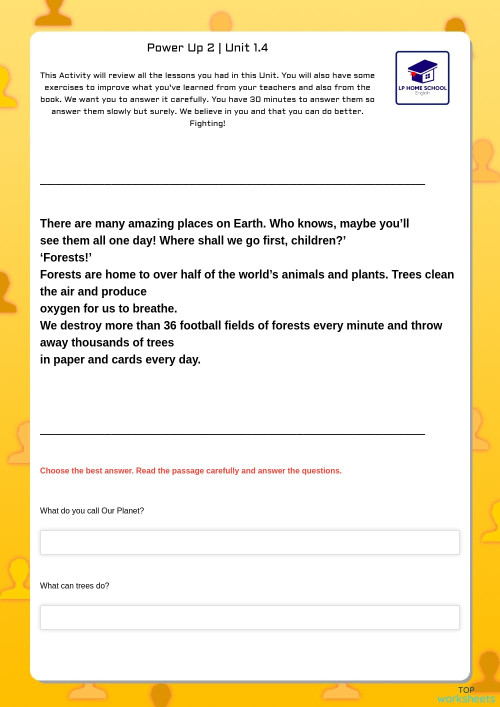 Power Up 2 | Unit 1.4. Interactive worksheet | TopWorksheets