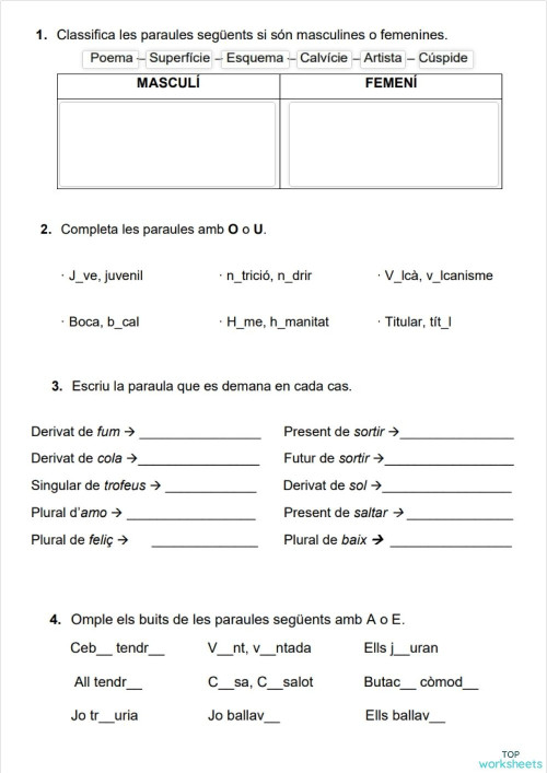 LES VOCALS ÀTONES. Fitxa interactiva | TopWorksheets