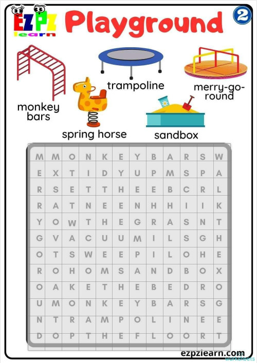play gound word search. Interactive worksheet | TopWorksheets