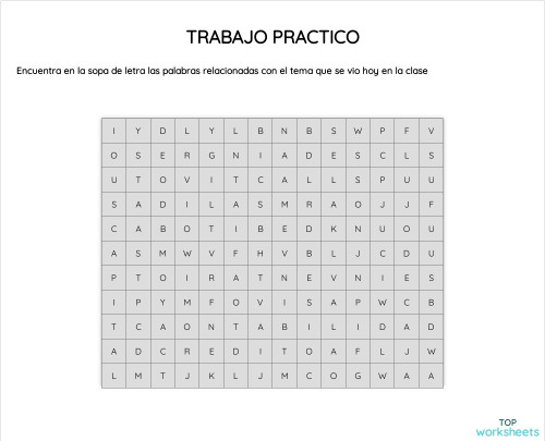 TRABAJO PRACTICO. Ficha interactiva | TopWorksheets