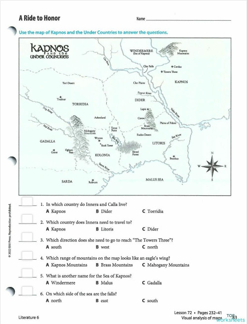 Lesson 72: A Ride to Honor Pg 83. Interactive worksheet | TopWorksheets