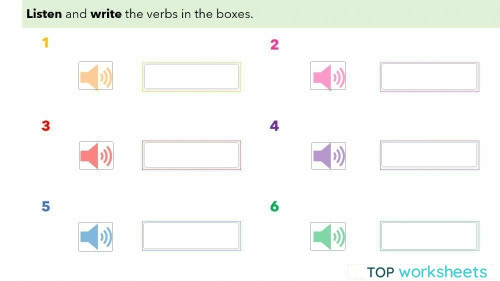 L9 - A10 - Verbs, Listening and Writing. Interactive worksheet ...