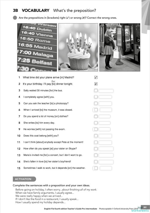 PGE 3B: What's the preposition (Write W o R). Interactive worksheet ...