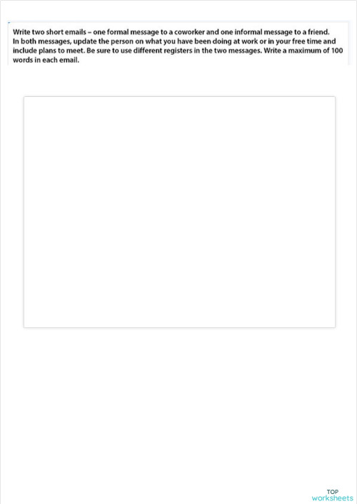 formal/informal email. Interactive worksheet | TopWorksheets