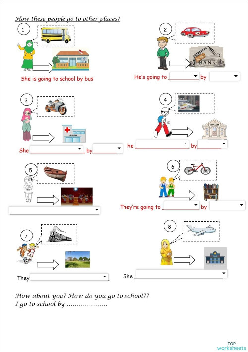 Transportation. Interactive worksheet | TopWorksheets