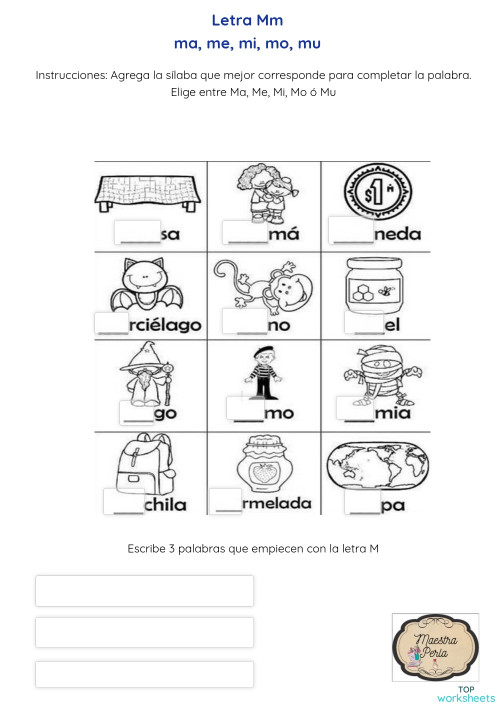Completar Palabras Con Silabas Buscar Con Google Letra M Preescolar ... Completar Palabras Con Silabas Buscar Con Google Letra M Preescolar ...