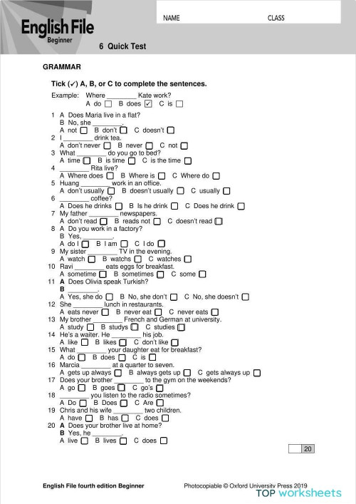 Multiple choice unit 6. Interactive worksheet | TopWorksheets
