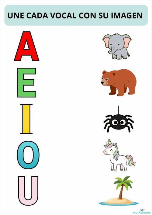 Vocal "a" y "e". Ficha interactiva | TopWorksheets