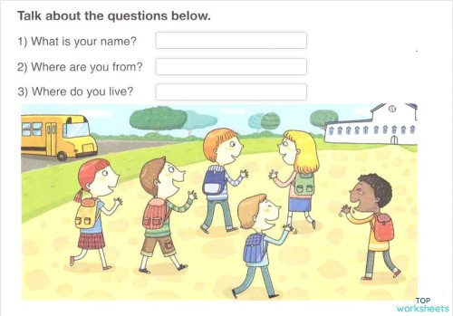 What is your name?. Interactive worksheet | TopWorksheets