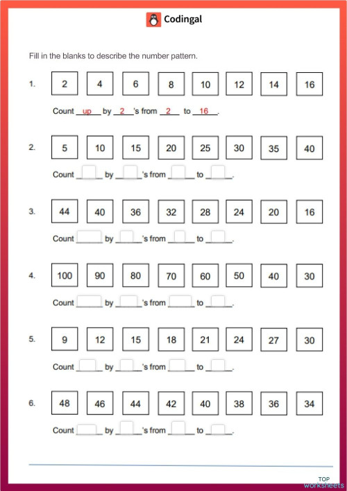 M_G04M19L60_WC01_number_patterns. Interactive worksheet | TopWorksheets