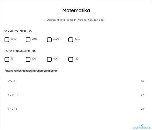 Perkalian: interactive worksheets and online exercises | TopWorksheets