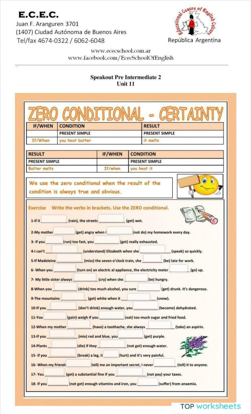 zero conditional. Ficha interactiva | TopWorksheets