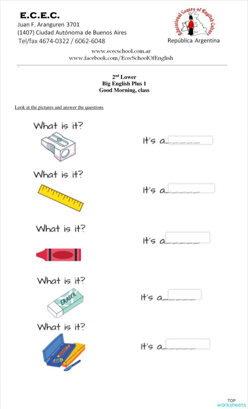 SCHOOL THINGS. Interactive worksheet | TopWorksheets