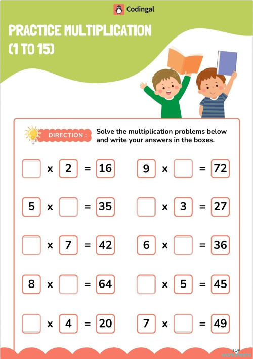 M_G03M14L31_WC01_Practice multiplication (1 to 15). Interactive ...