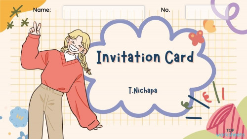 Exercise 1 of invitation card. Interactive worksheet | TopWorksheets