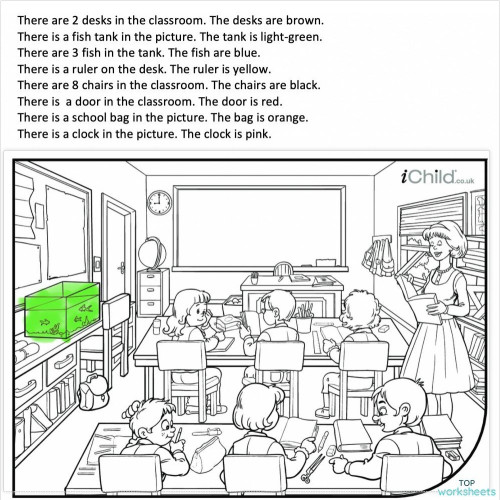 Read and colour. Interactive worksheet | TopWorksheets