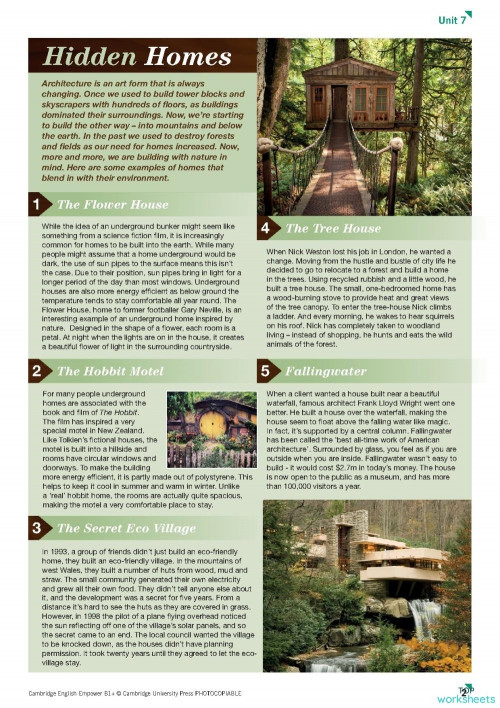 Hidden Homes. Interactive worksheet | TopWorksheets