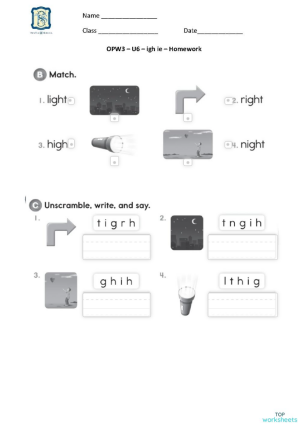 Phonics 3_Unit 6_Homework_Nov 8. Interactive worksheet | TopWorksheets