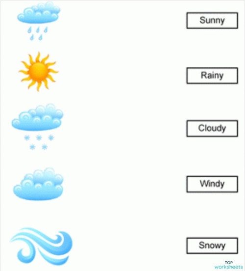 weather desription. Interactive worksheet | TopWorksheets