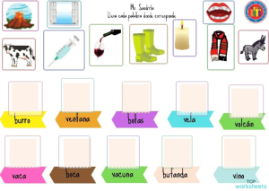 Palabras con b/v. Ficha interactiva | TopWorksheets