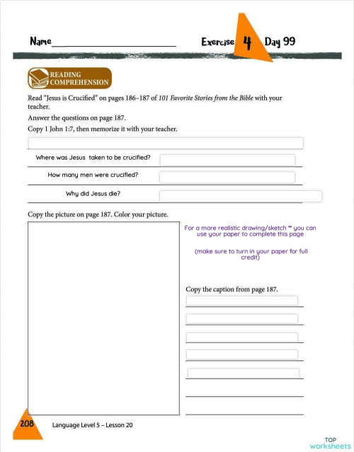 Lesson 20: Reading Comprehension Pg 208 Ex 4. Interactive worksheet ...