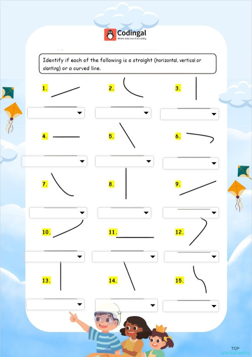 M_G03M22L49_WE02_Types_of_Lines_6. Interactive worksheet | TopWorksheets