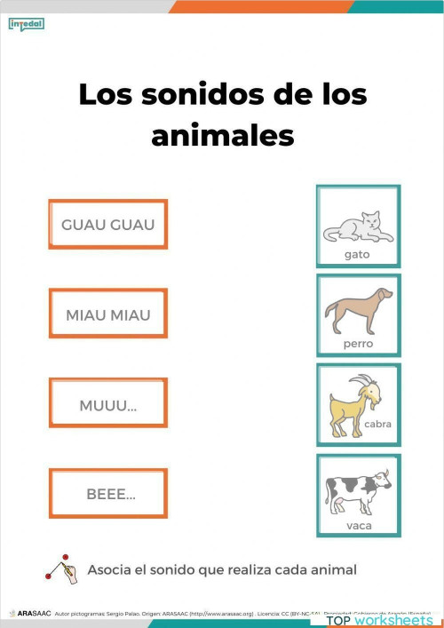 Sonidos de animales 1. Ficha interactiva | TopWorksheets