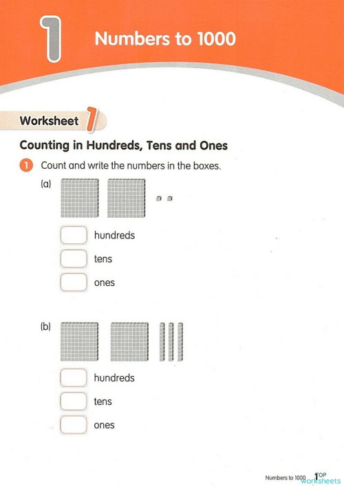 REVISION SBA 1 - NUMBERS TO 1000 #1. Interactive worksheet | TopWorksheets