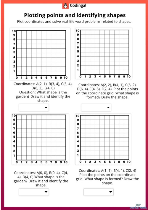 M_G04M18L59_WA02_Plotting, drawing and identifying shapes. Interactive worksheet | TopWorksheets