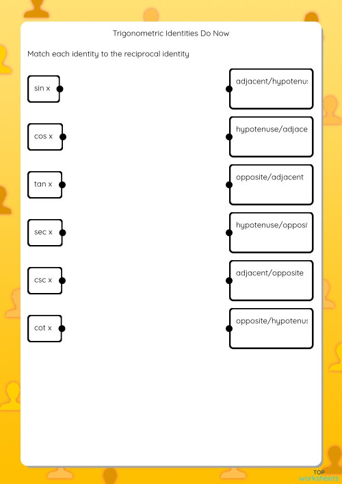 Fundamental Trigonometric Identities. Interactive worksheet | TopWorksheets