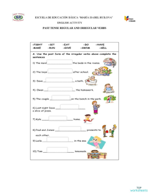 Past tense Irregular verbs. Interactive worksheet | TopWorksheets