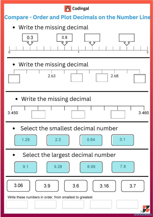 M_G05M07L16_WC01_Decimals_on_the_Number_Line_1. Interactive worksheet ...
