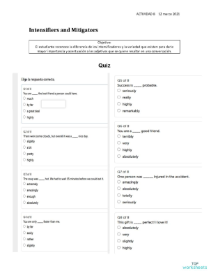 Intensifiers. Ficha interactiva | TopWorksheets