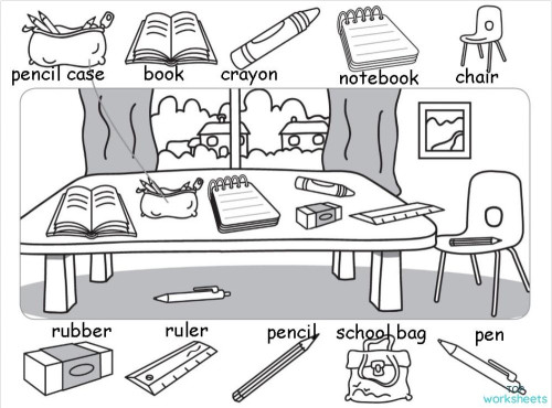 school objects 1. Interactive worksheet | TopWorksheets