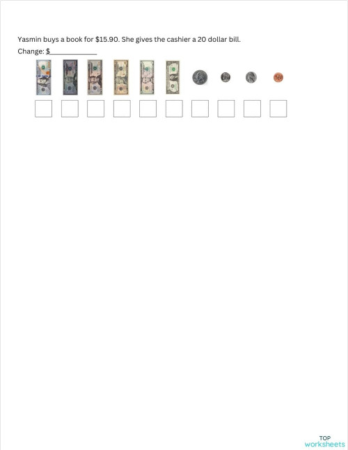 Making change. Interactive worksheet | TopWorksheets