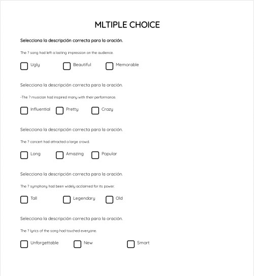 MULTIPLE CHOICE. Interactive worksheet | TopWorksheets