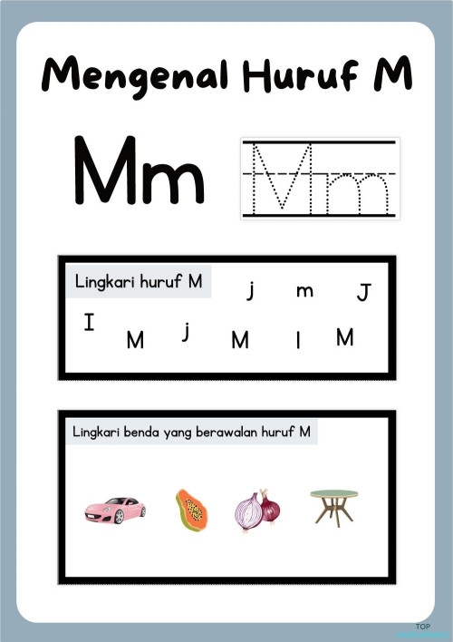 MENULIS HURUF M. Lembar kerja interaktif | TopWorksheets