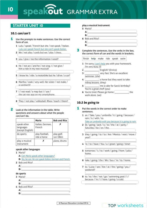 Unit 10 Extra grammar practice. Interactive worksheet | TopWorksheets