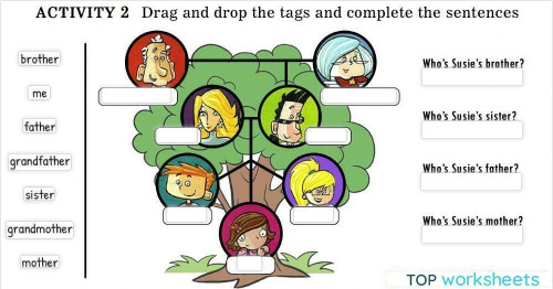 My family Tree. Interactive worksheet | TopWorksheets