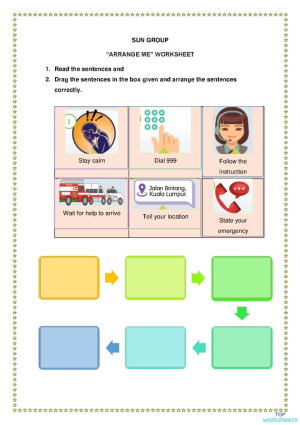 Arrange Me (Sun's Group). Interactive worksheet | TopWorksheets