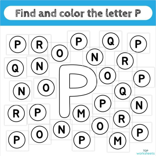colorea la letra p. Ficha interactiva | TopWorksheets