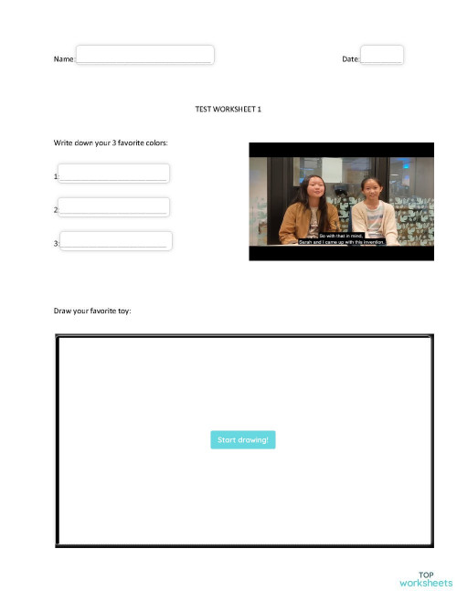 Test Worksheet. Interactive worksheet | TopWorksheets