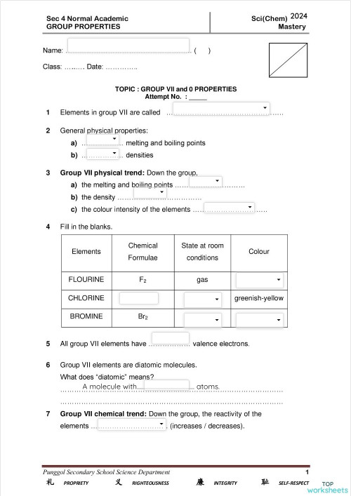 Group Properties: interactive worksheets and online exercises ...