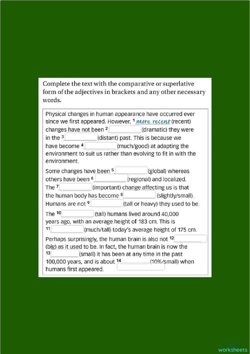 Comparatives or Superlatives. Interactive worksheet | TopWorksheets
