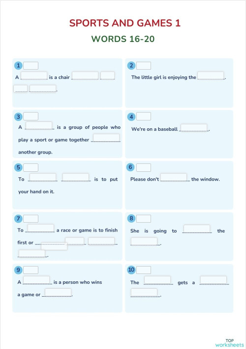 Sports and games 1 dictation 4. Interactive worksheet | TopWorksheets