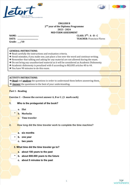 ENG_QUI_3_Q1_AC_CH. Interactive worksheet | TopWorksheets