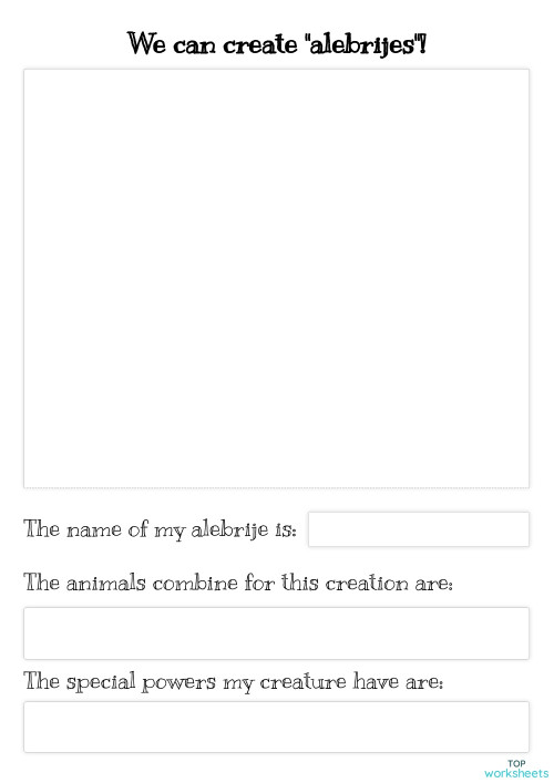 Alebrije Creator. Interactive worksheet | TopWorksheets